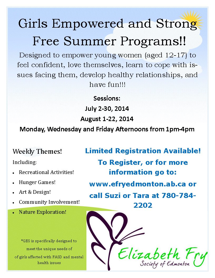 Girls Empowered and Strong – Summer Program Registrations